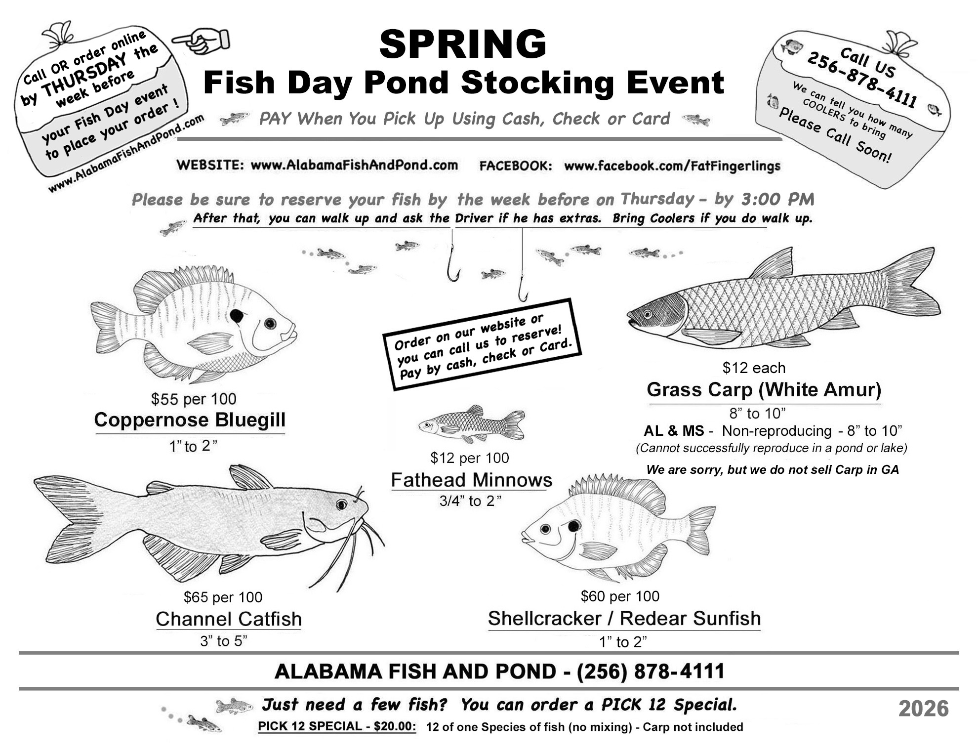 ORDERING – ALABAMA FISH AND POND